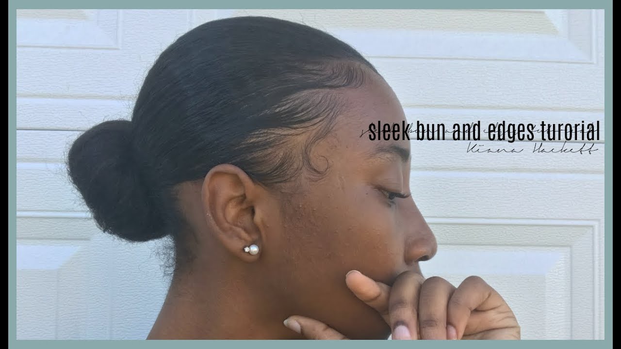 sleek bun and slayed edges on natural hair| EP #1 - YouTube