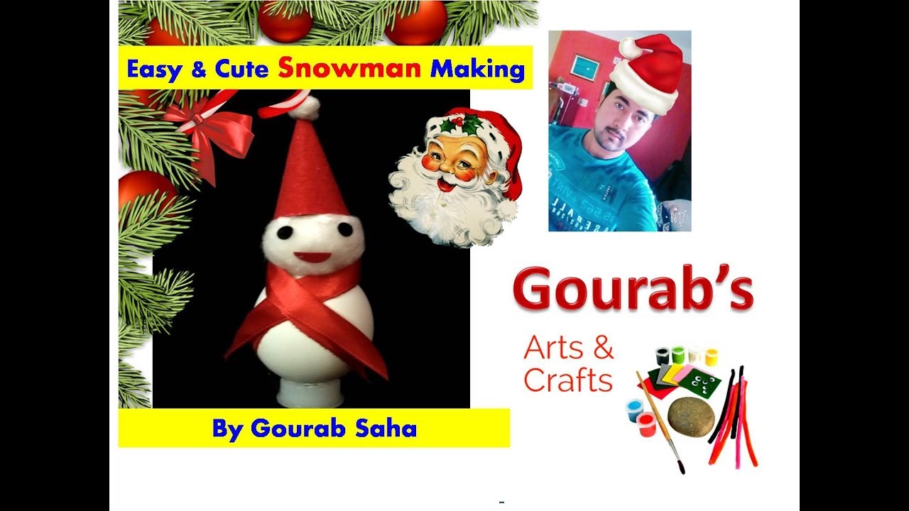 DIY SNOWMAN | Very Easy | How to Make | Egg Shell snowman | Christmas ...