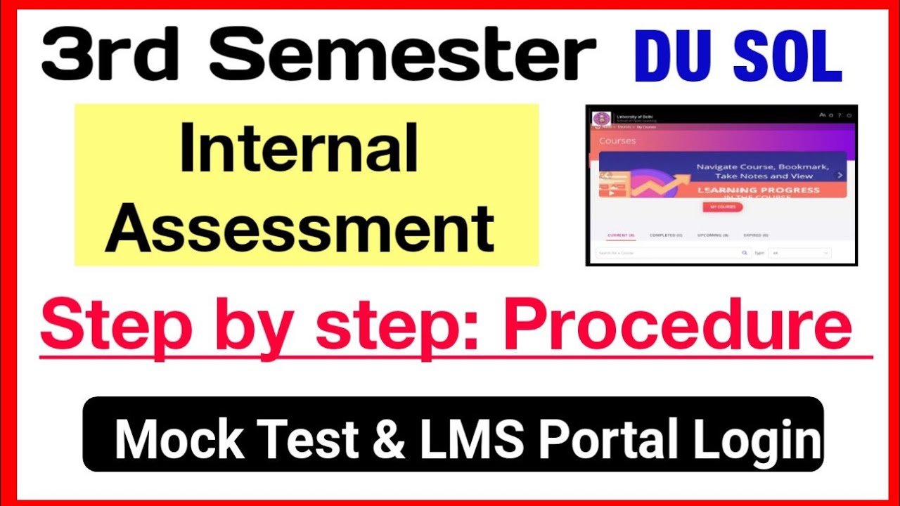 SOL 3rd Semester internal Assessment Live Process | Mock Test | Sol LMS ...