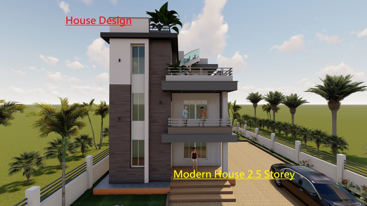 Modern House 2.5 Storey | House Design | | 7.6m x 11.8m with 6 Bedrooms ...