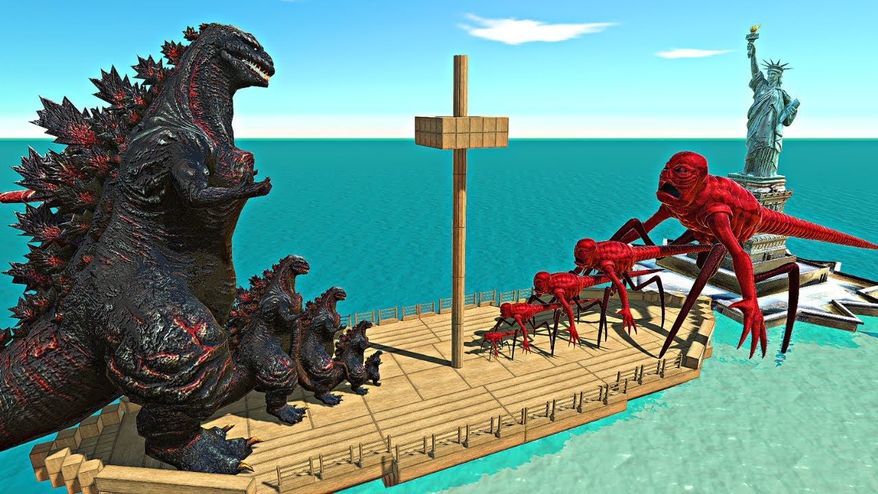 Growing Shin Godzilla vs Growing Titanus Red - Animal Revolt Battle ...