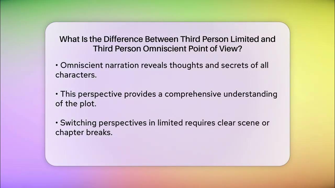 What Is the Difference Between Third Person Limited and Third Person ...