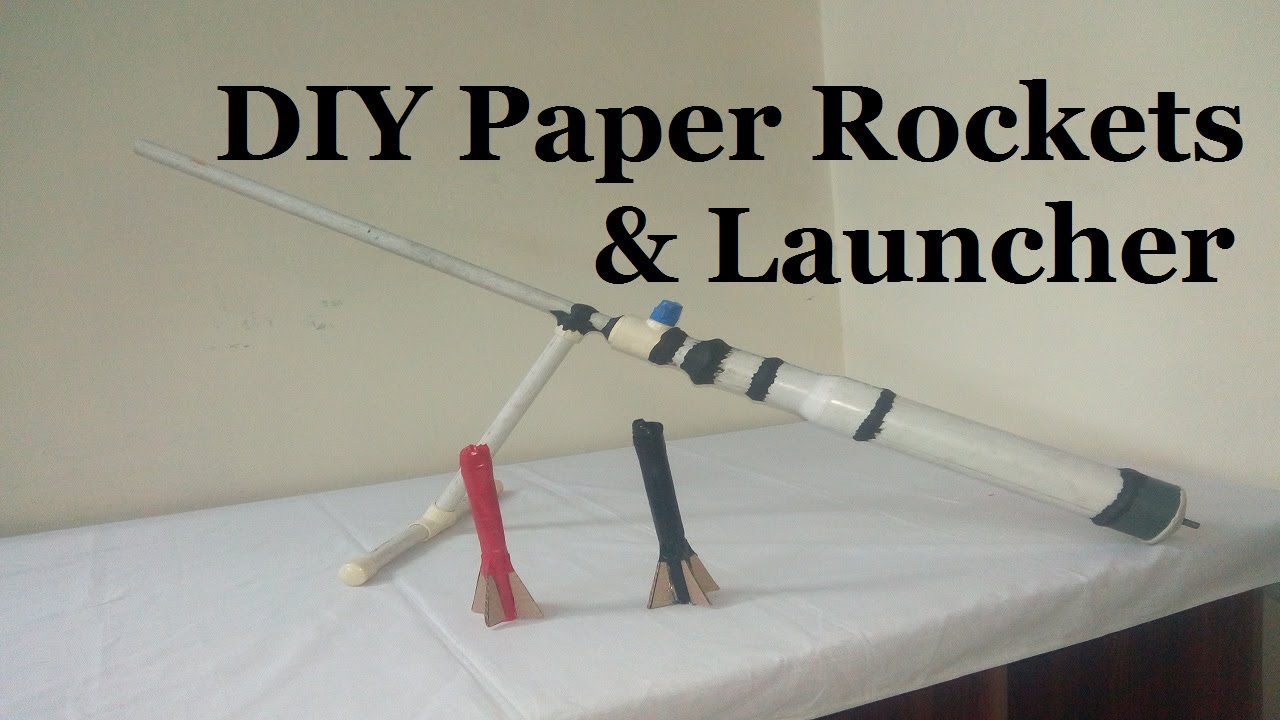DIY PAPER ROCKETS and LAUNCHER - YouTube