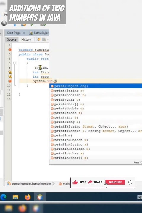 Add Two Numbers Program In Java Without User Input Learnshortsvirallearn Coding Youtube 