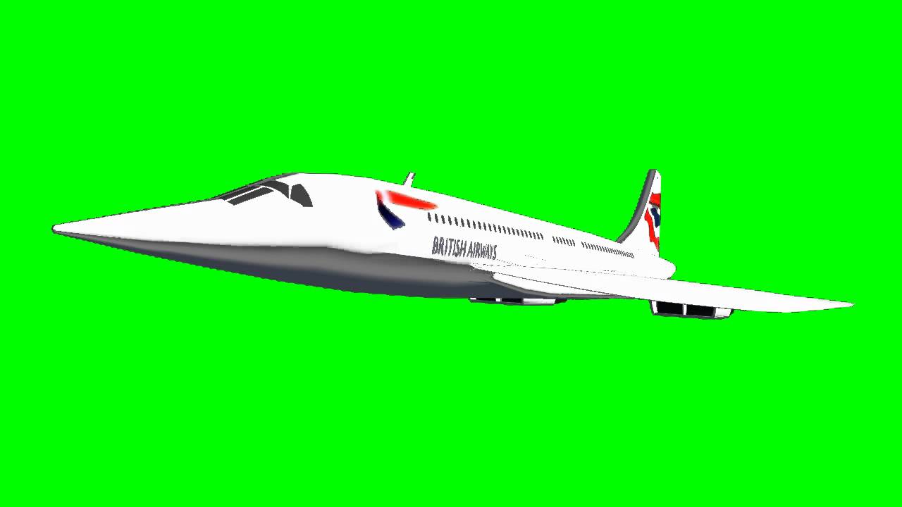 Concorde Airplane - Free Green Screen - free use - YouTube