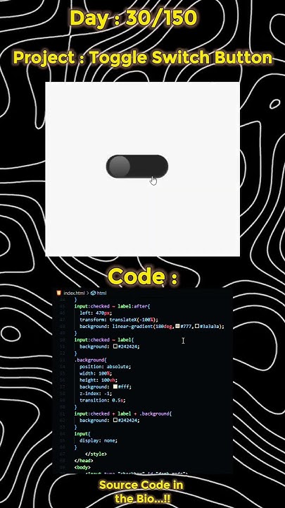 Toggle Switch Button Tutorial HTML, CSS, and JavaScript #coding #toggle #switch #button #ui # ...