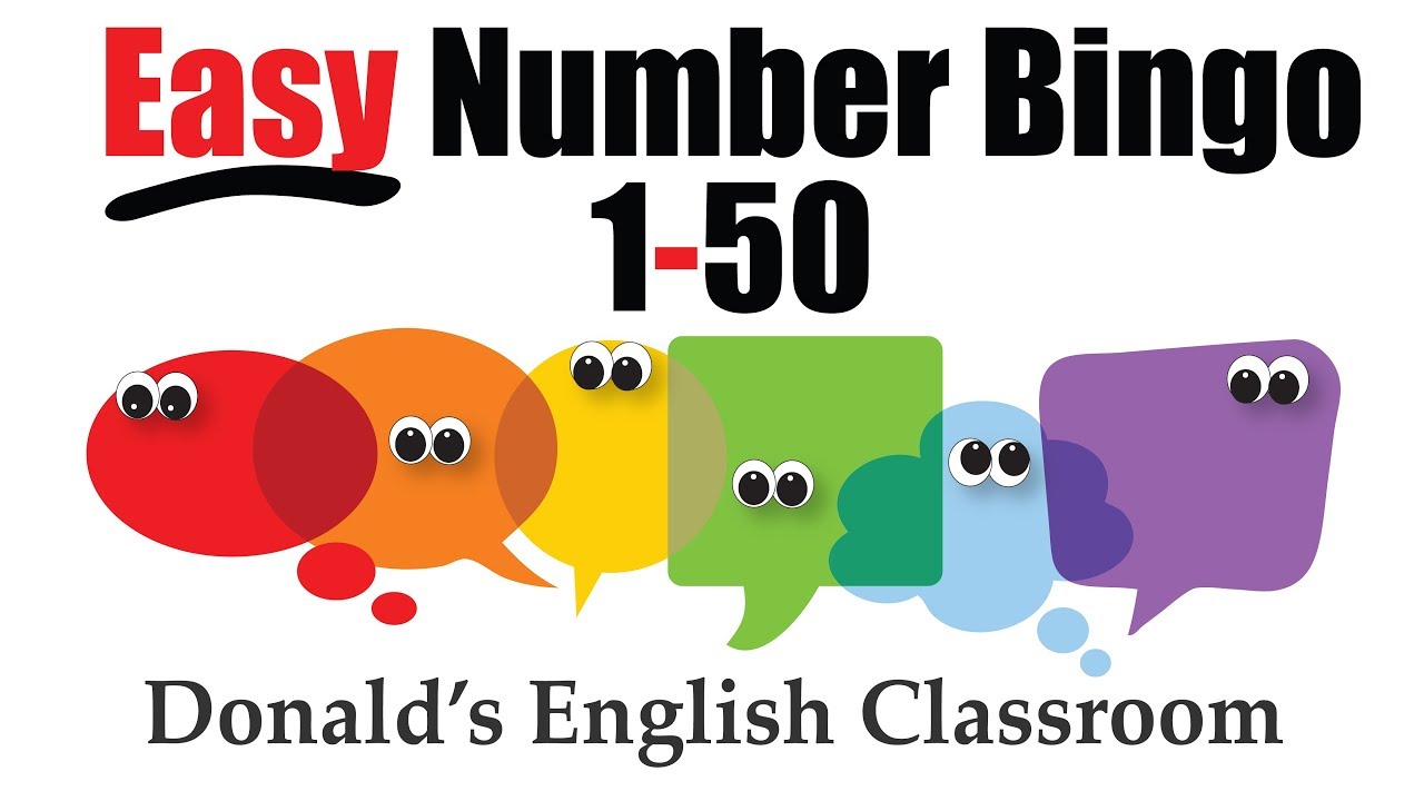 Easy Number Bingo 1-50 - Donald's English Classroom - YouTube