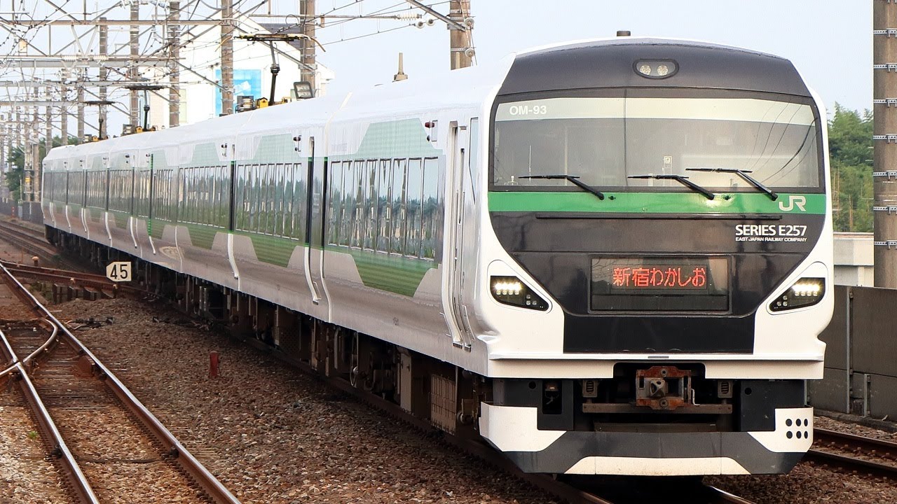 【4K】E257系OM-93編成 特急新宿わかしお 外房線茂原駅 2023/6/18 - YouTube