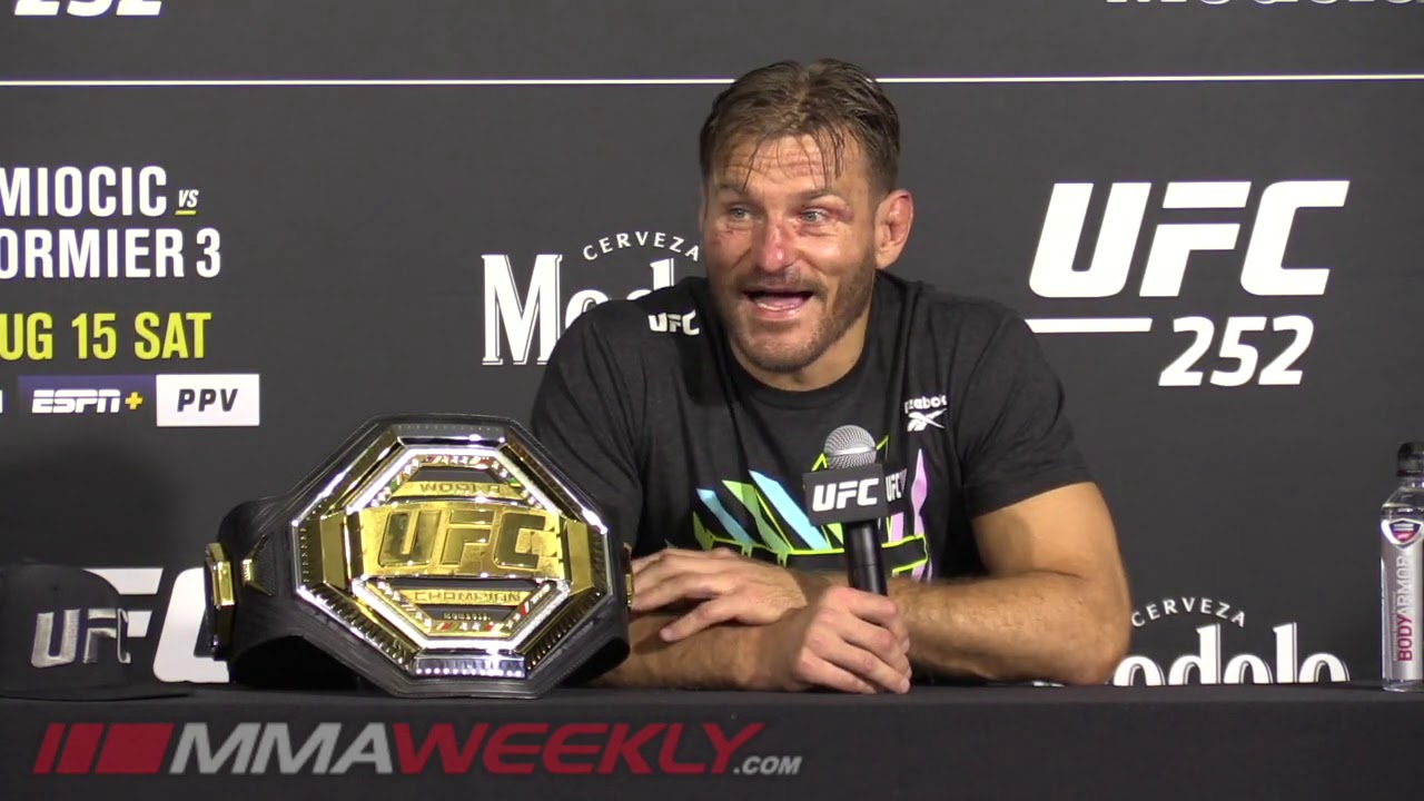 Stipe Miocic addresses Daniel Cormier eye poke | UFC 252 Post-Fight ...