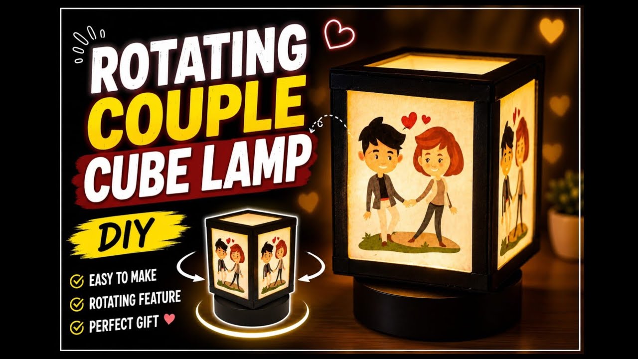 diy photo lamp/couple photo lamp/ cube lamp#cardboard craft - YouTube