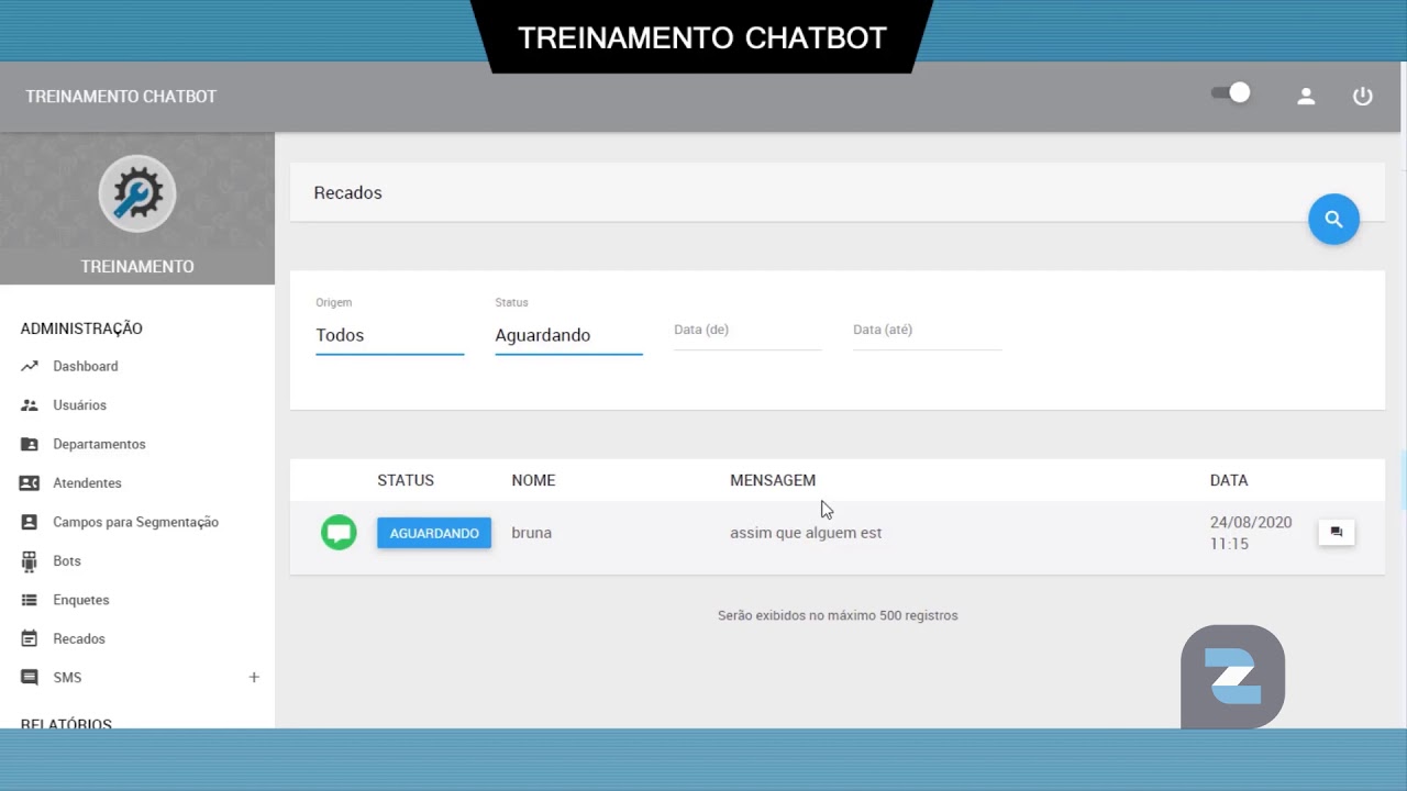 ChatBot - ZinTech | Aula # 006 Recados - YouTube