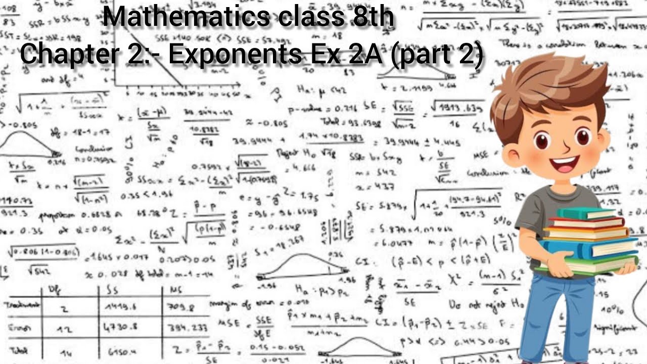 Mathematics class 8th Icse Chapter 2:- Exponents (part 2) ex2A - YouTube
