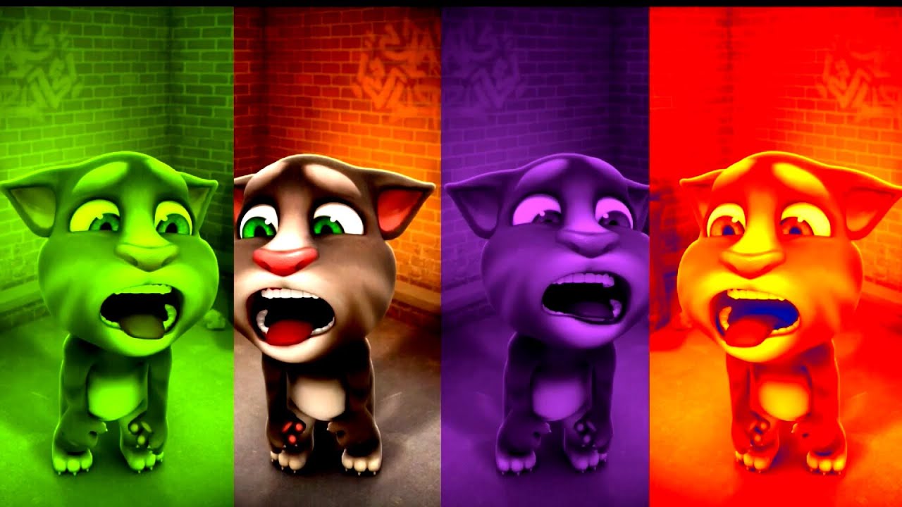 Talking Tom Colors _ Funny Moments Video Cartoon Game - YouTube