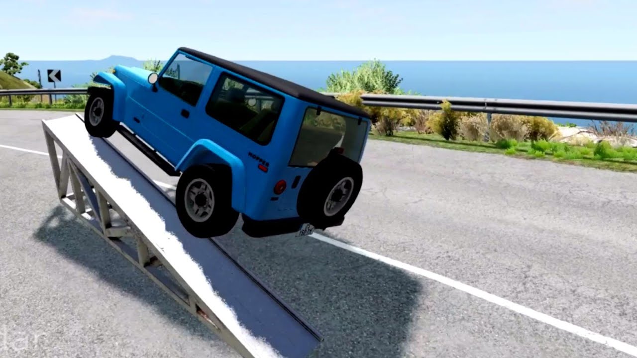 Realistic Jump Vs Flip Ramp - BeamNG Drive - YouTube