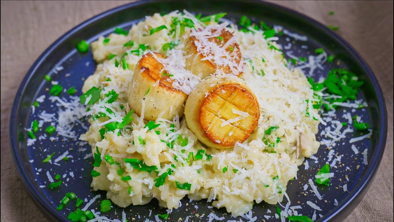 King Oyster Mushroom Risotto: Easy Recipe for cheap scallop risotto ...