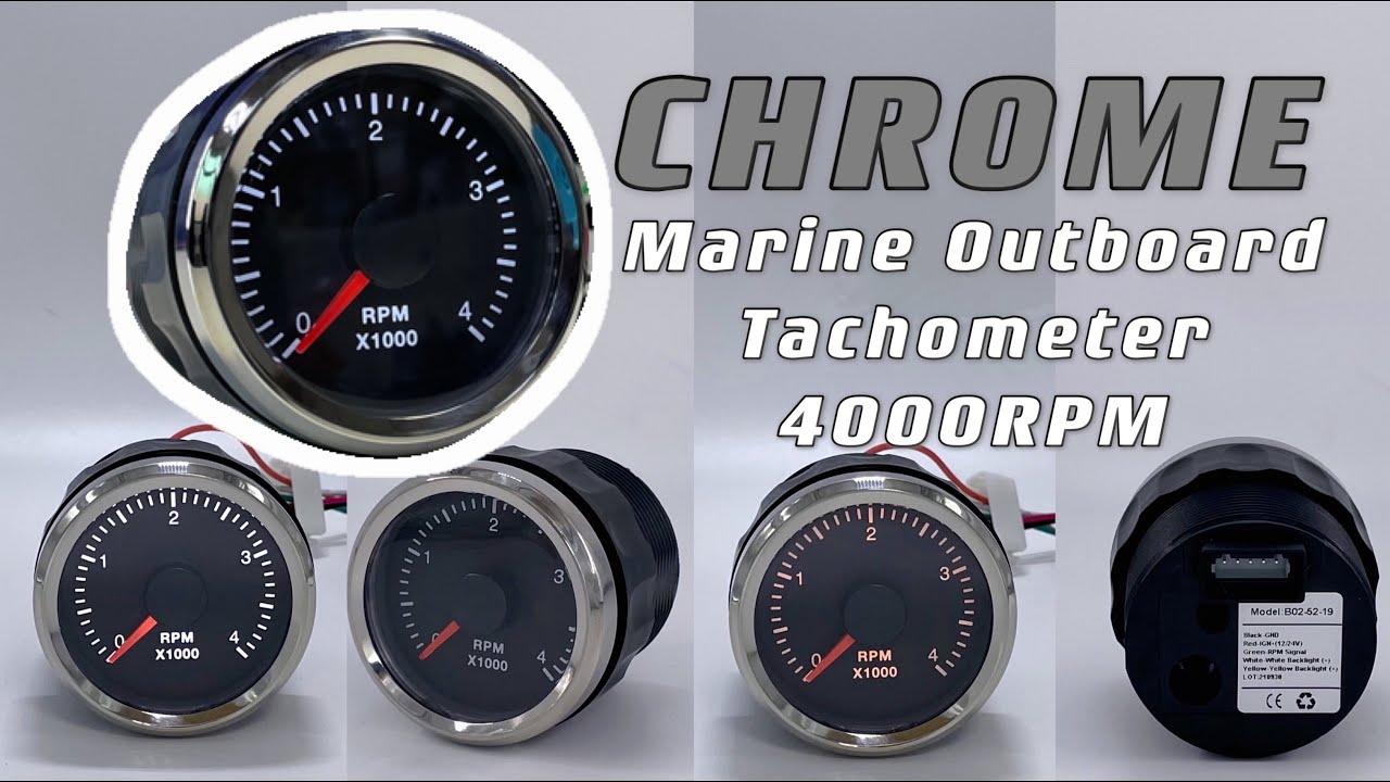 CHROME marine outboard gauge 4000 RPM Tachometer │Wi-Fi Smart Gauge ...