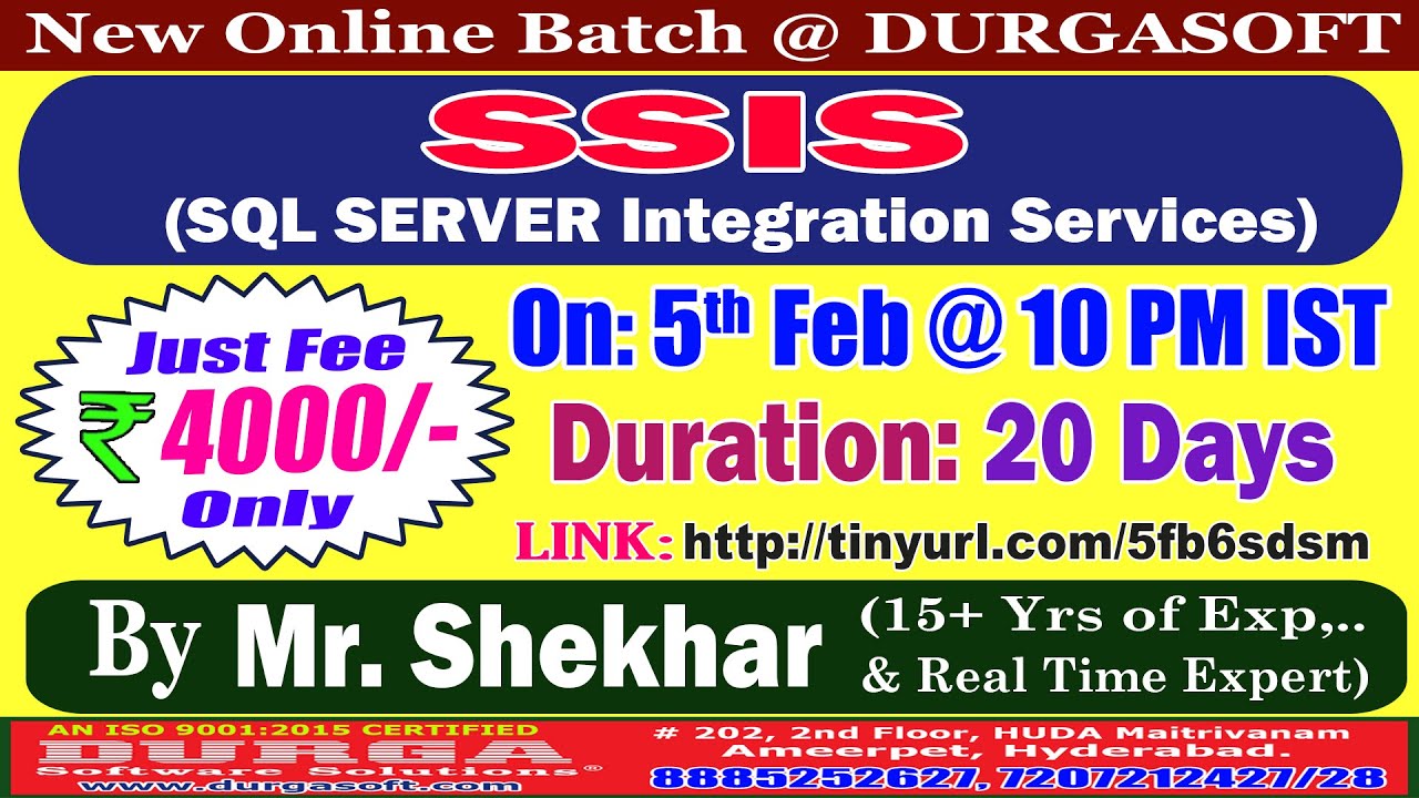 SSIS (SQL SERVER Integration Services) Online Training @ DURGASOFT ...