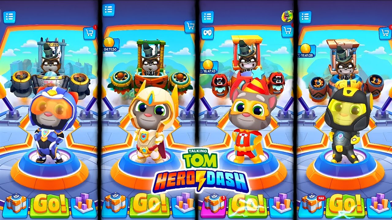 TALKING TOM HERO DASH + 4 HERO TOM 4 ULTRA SUIT'S AND FIGHTS WITH 4 ...