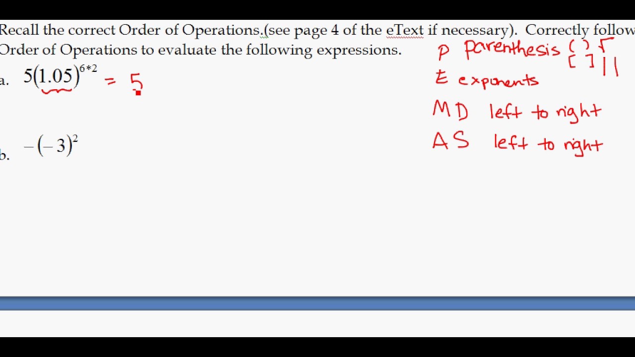 Order of Operations Review - YouTube