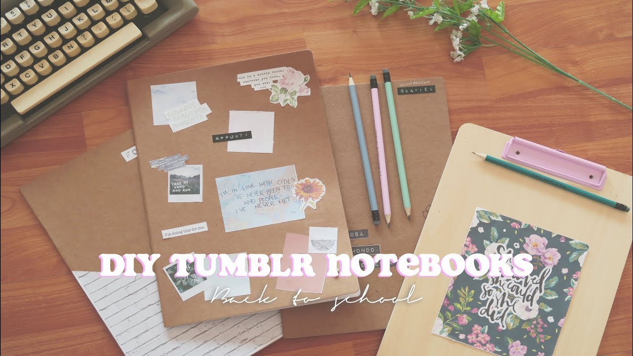 EASY TUMBLR NOTEBOOK DIY ᴵᵀᴬ - Quaderni tumblr || #Backtoschool - YouTube
