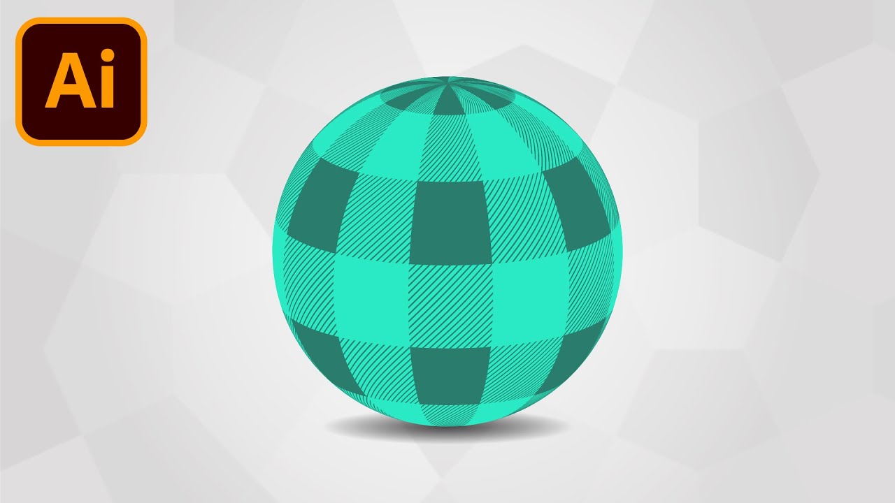 How To Create A 3D Ball With Pattern In Adobe Illustrator - YouTube