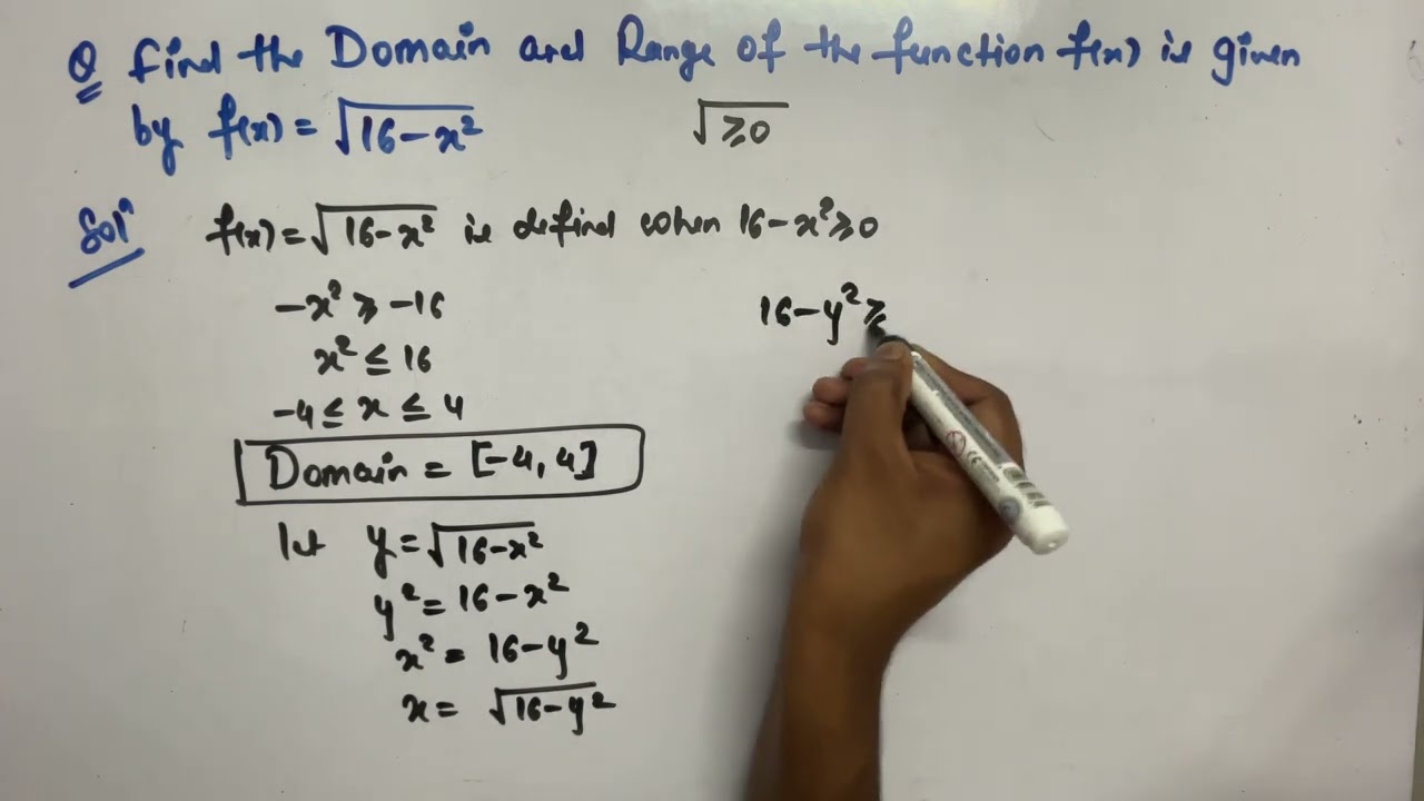 Find The Domain And Range Of The Function F x root 16 x 2 L Relation Find The Domain And Range Of The Function F x root 16 x 2 L Relation