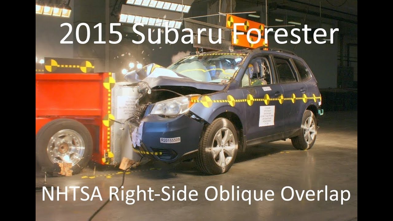 2014-2018 Subaru Forester NHTSA Oblique Overlap Crash Test (Right Side ...
