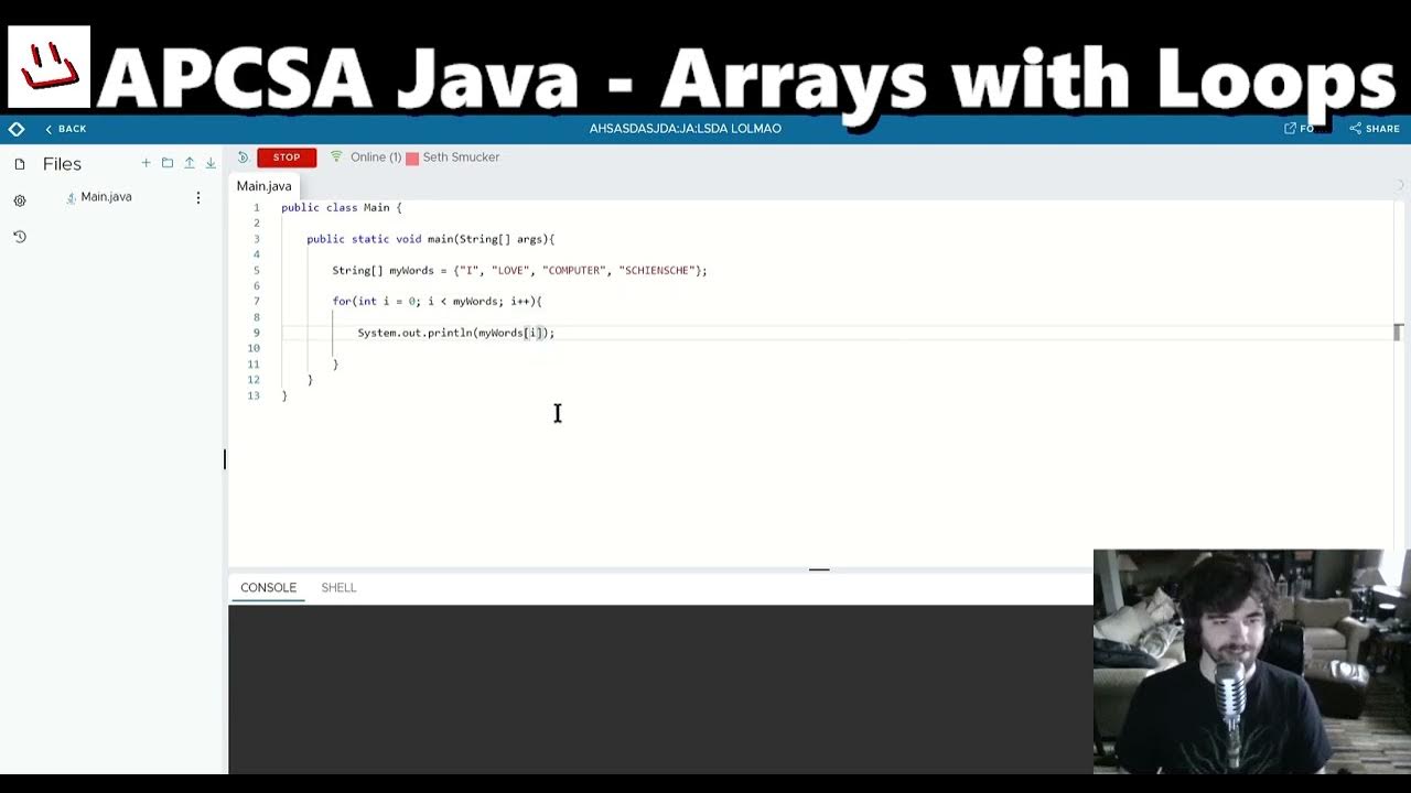 Apcsa Java Arrays 2 Arrays With Loops Youtube