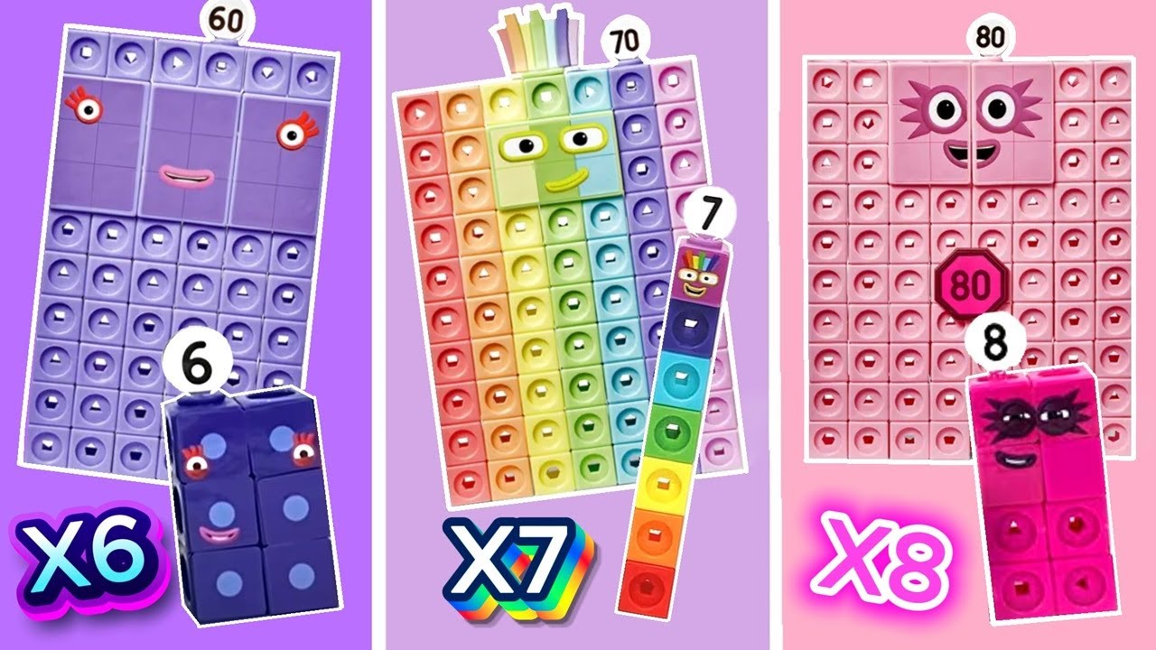 Numberblocks Times Tables | X6 X7 X8 Kids Multiplications | Big ...