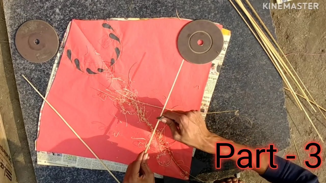 Professional Kite Making Part-3 (how to prepare sticks of kite पतंग के ...
