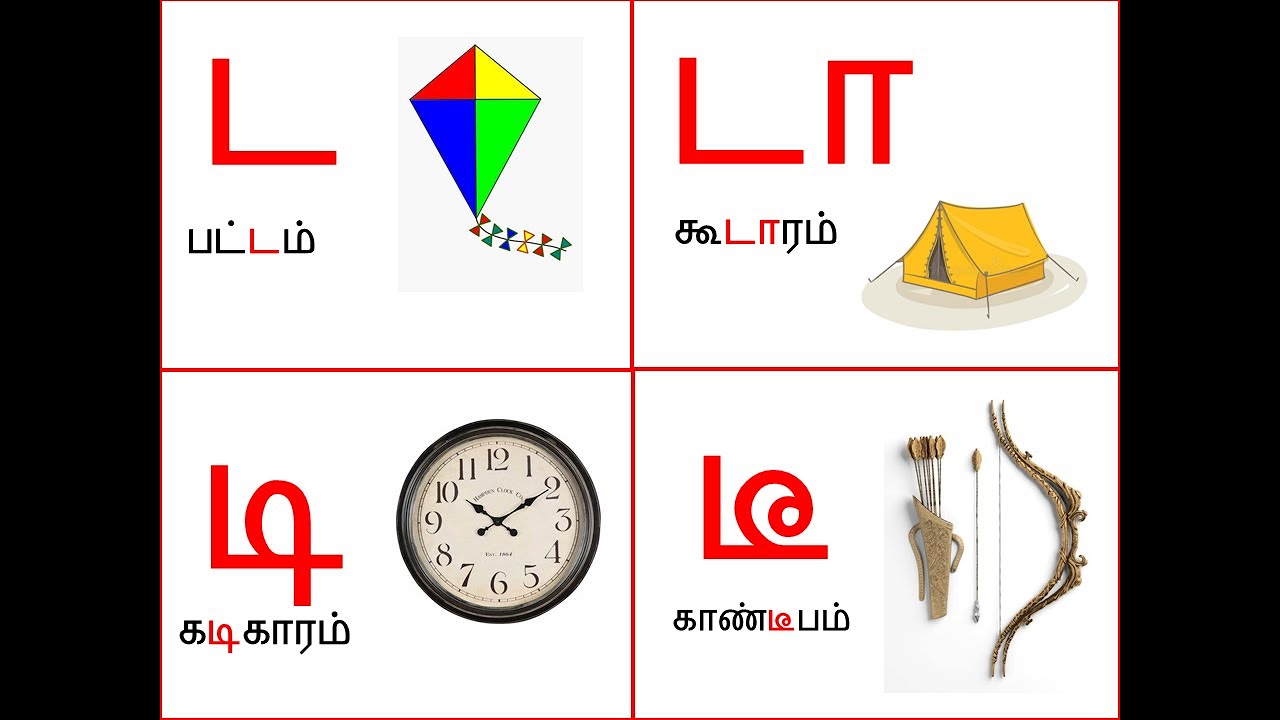 Ta/ட varisai words in tamil. Learn Tamil uyir mei eluthukkal Ta varisai ...