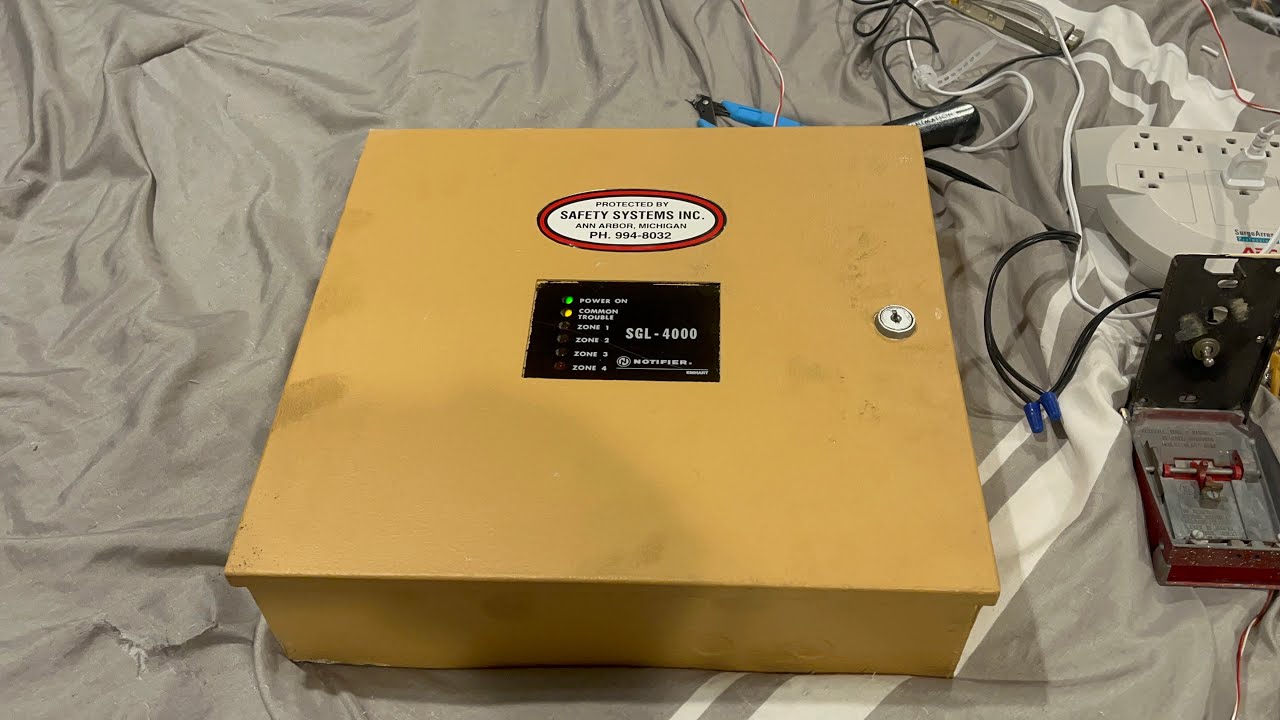 1986 Notifier-Emhart SGL-4000 Fire Alarm Control Panel Test - YouTube