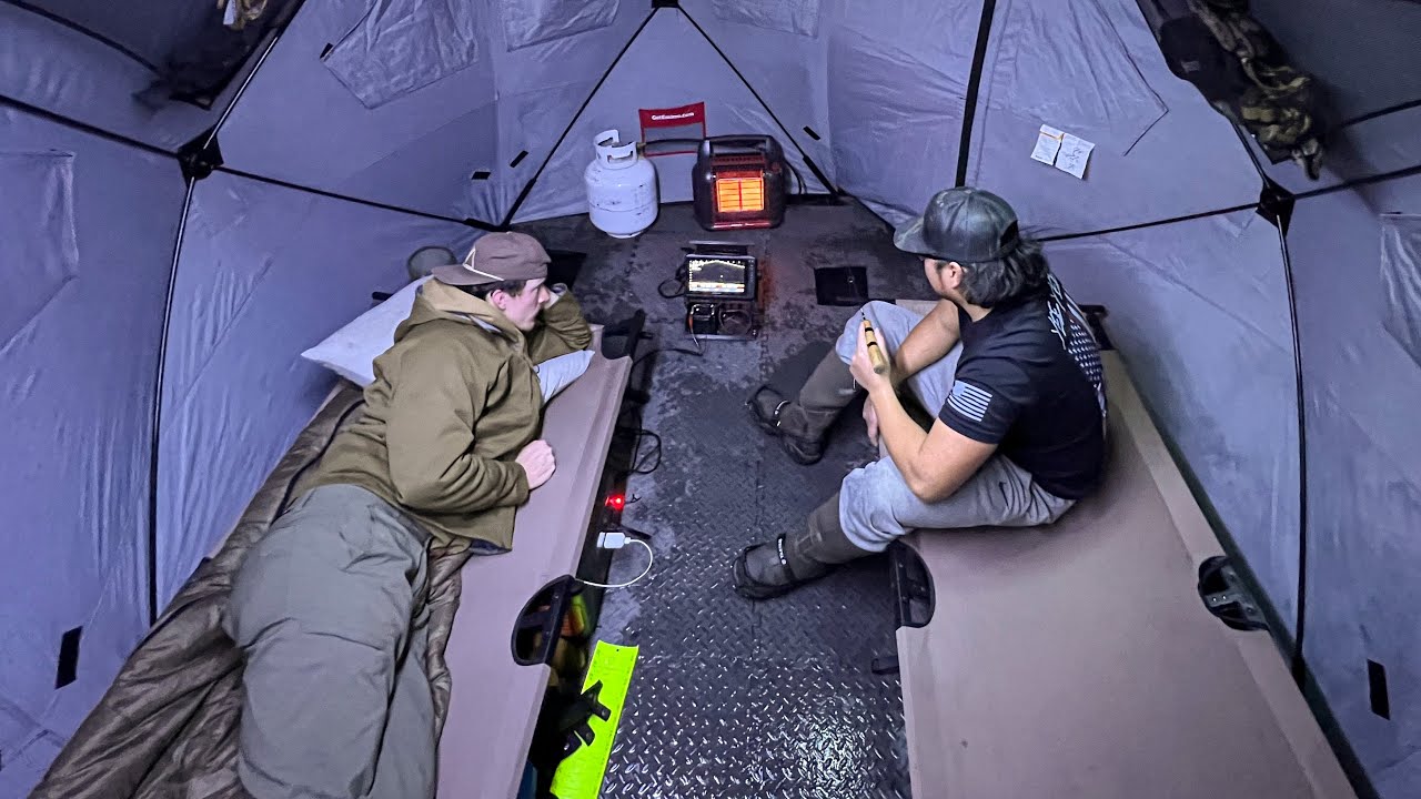 Early Ice Camping on Thin Ice! - YouTube