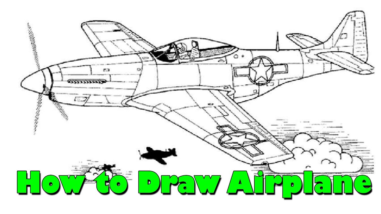 How to draw a military aircraft with a simple pencil - YouTube
