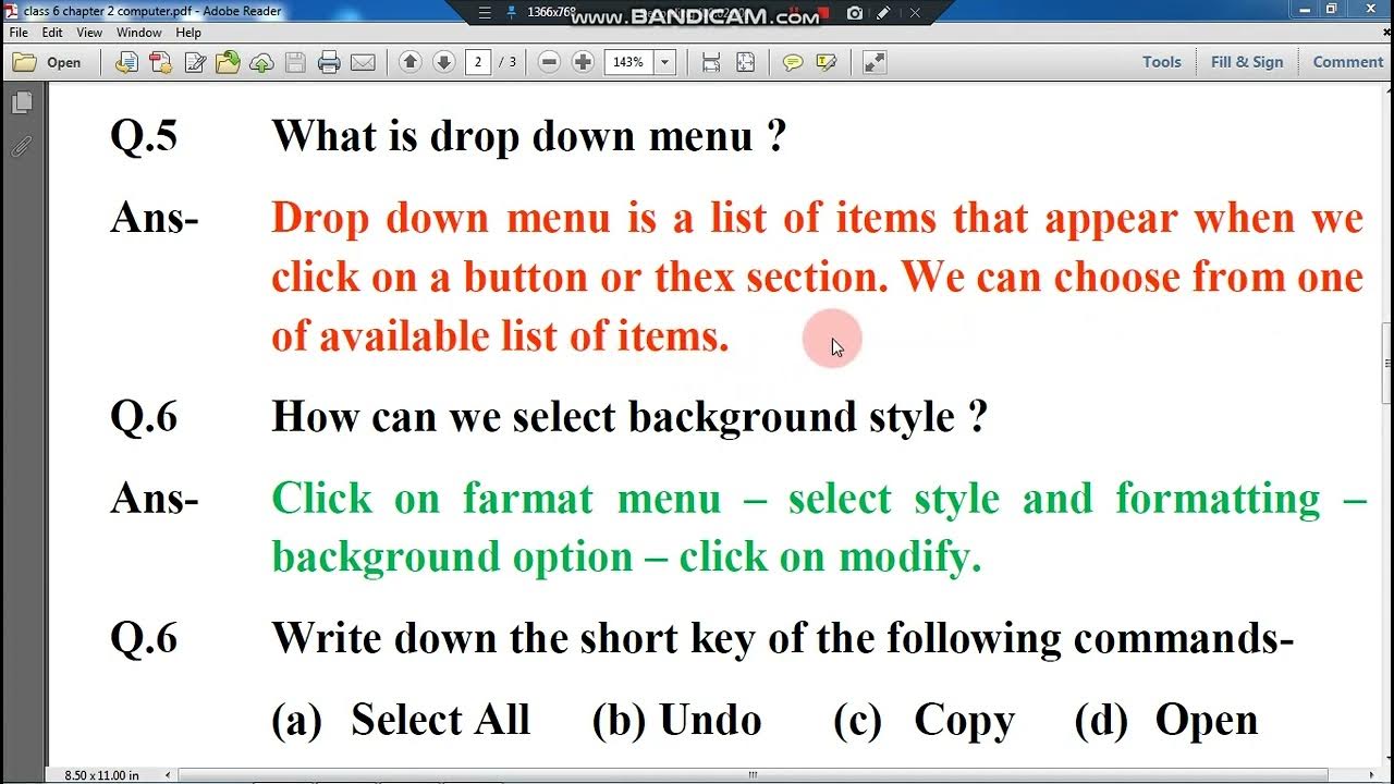 class 6 computer lesson 2 exercise - YouTube