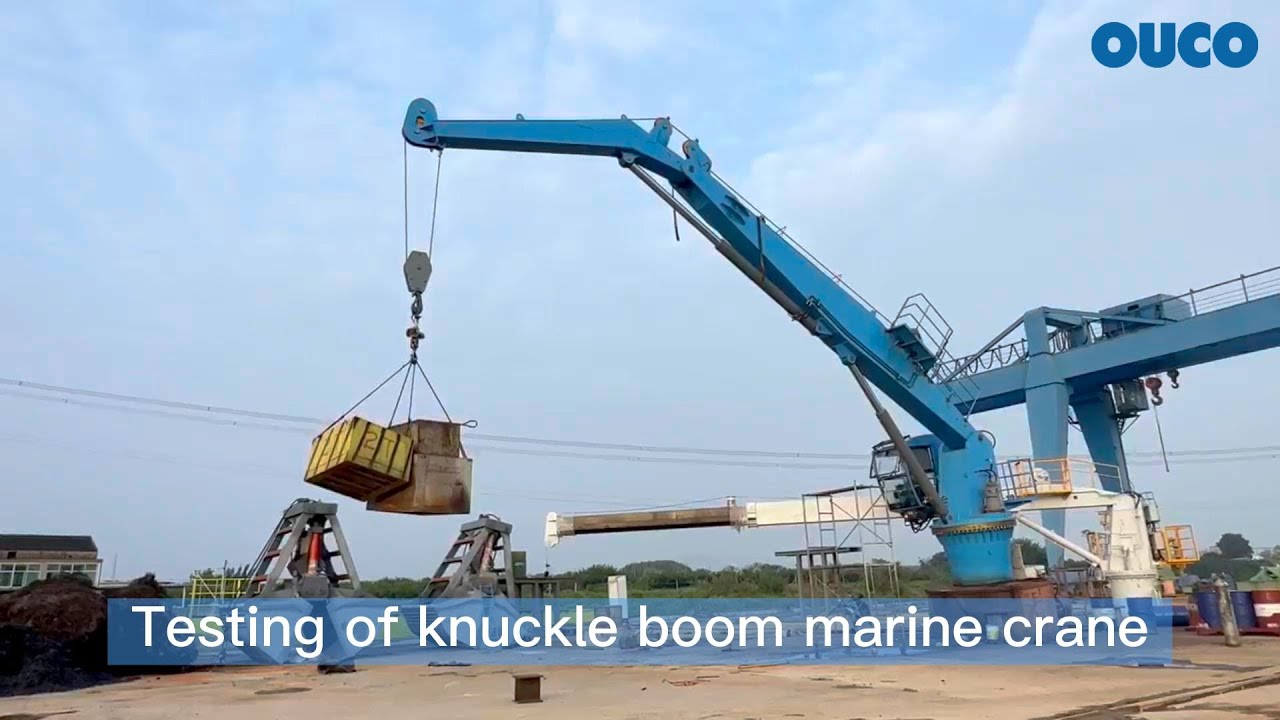 Testing of knuckle boom marine crane - YouTube