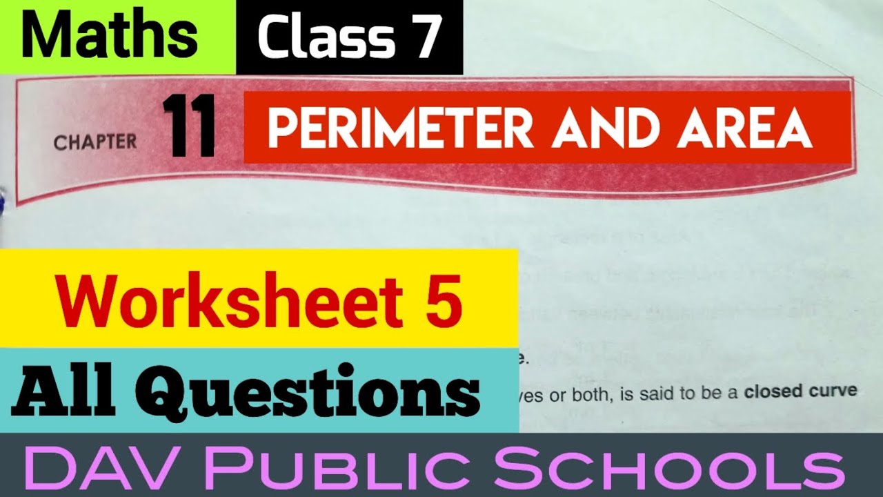 DAV Class 7 Maths Chapter 11 worksheet 5 all Questions Solved - YouTube