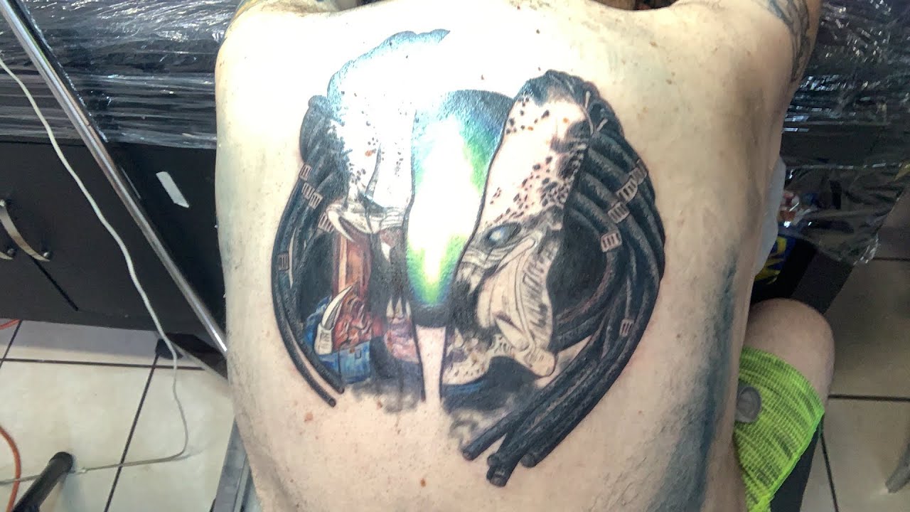 Depredador Color parte 3 chamuca tattoo - YouTube