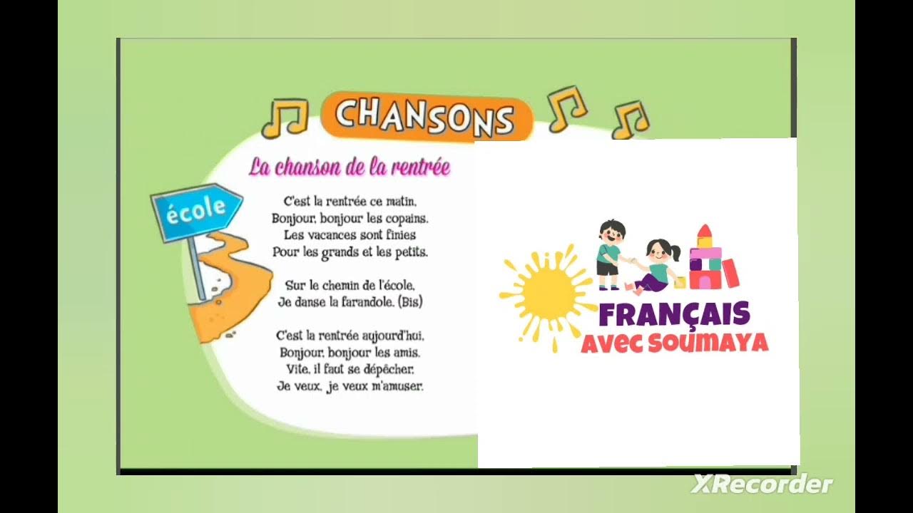 la chanson de la rentrée scolaire #français #chanson #comptines # ...