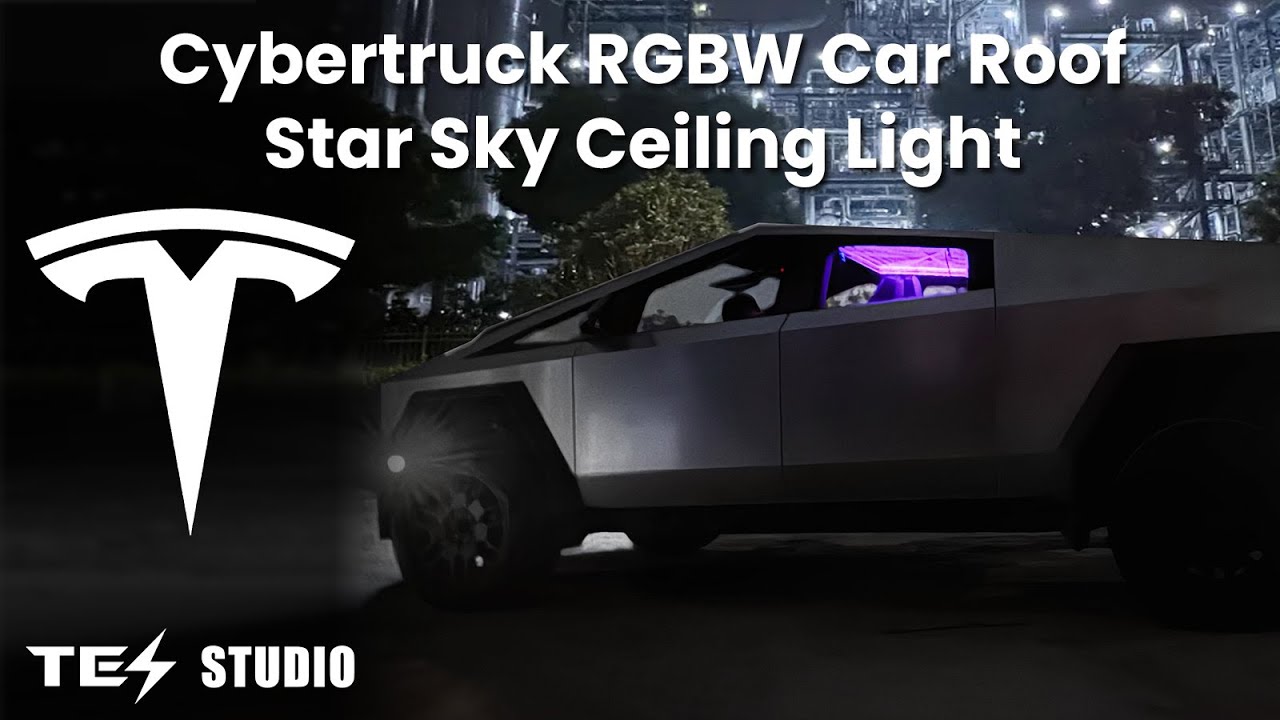 Cybertruck's Starry Sky Roof with Vibrant Ambient Lighting tesstudio ...