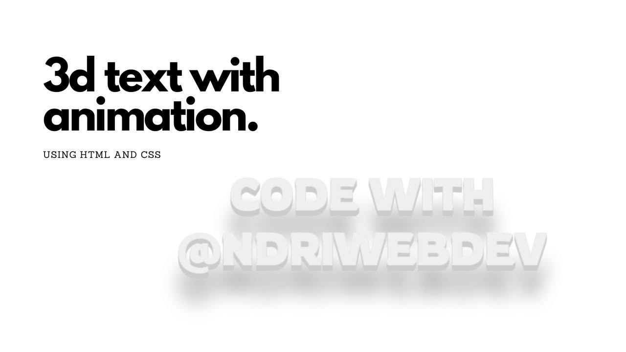 Make 3d Text Using Html And Css Animated 3d Text For Your Website 2627