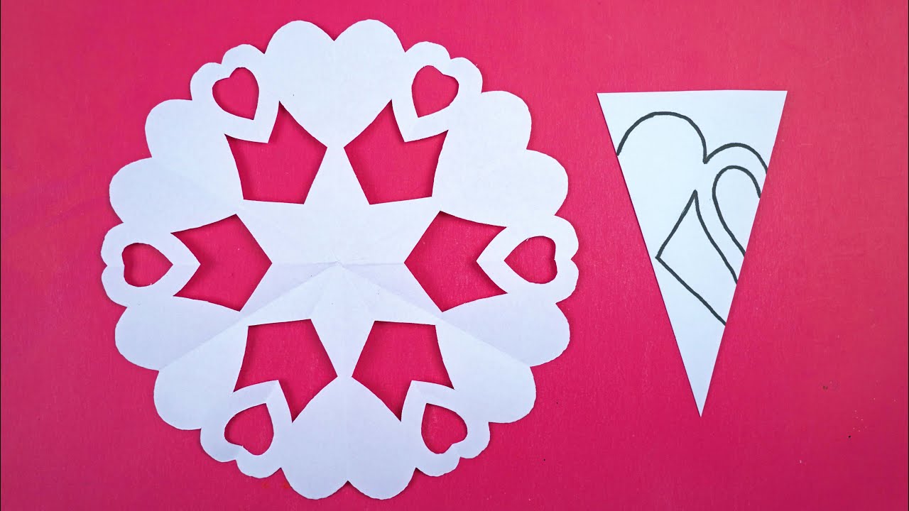 Heart Shape Paper Cutting Snowflake | DIY Paper Christmas Decorations ...