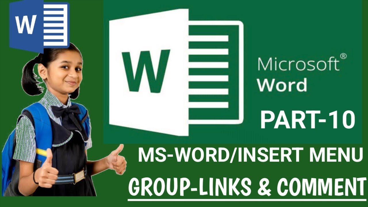 MS-WORD //INSERT MENU//LINKS GROUP STEP BY STEP #computer #youtubevideo ...