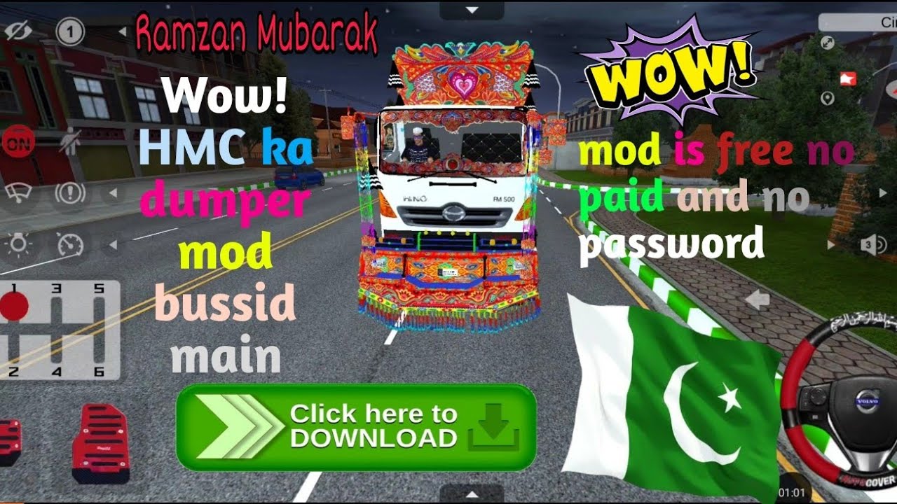 Bussid Pakistani hmc dumper mod||Bus Simulator Indonesia - YouTube