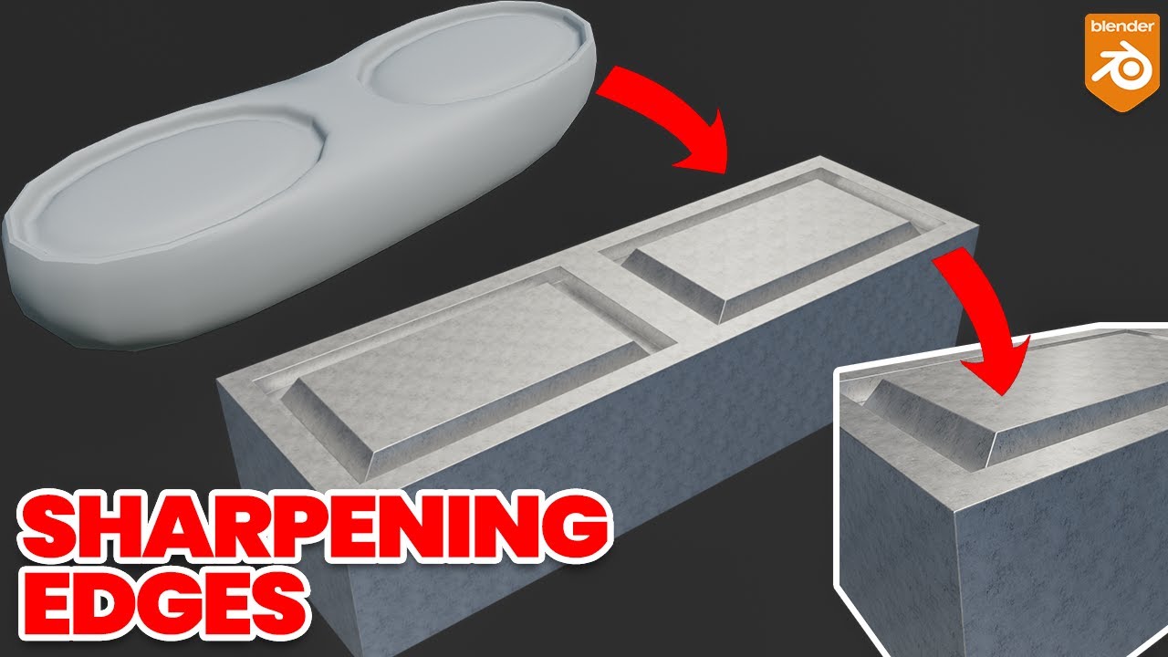 Blender Intermediate Modelling Sharpening Edges Blender Tutorial Youtube