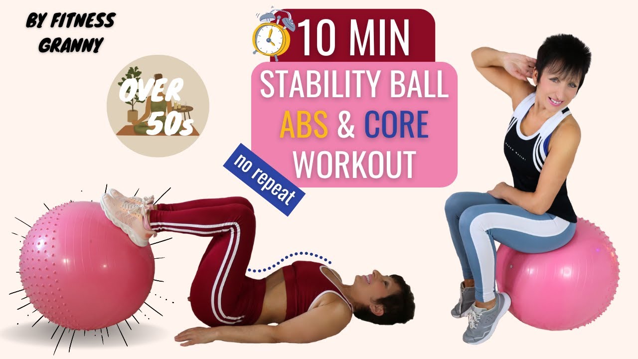 10 MIN STABILITY BALL WORKOUT – Yoga ball training for THIGHS, ABS and ...