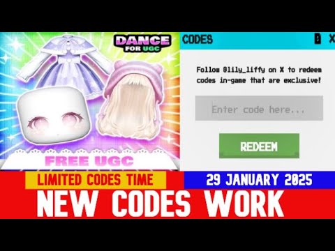 *NEW CODES 01/29/2025* Dance for UGC, ROBLOX | Expires in 16 Hours ...