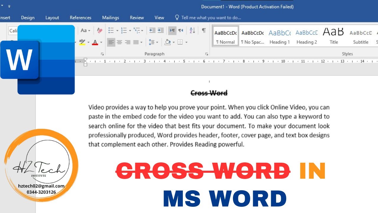 How To Do Wording Cross in || MS Word || Urdu / Hindi - YouTube
