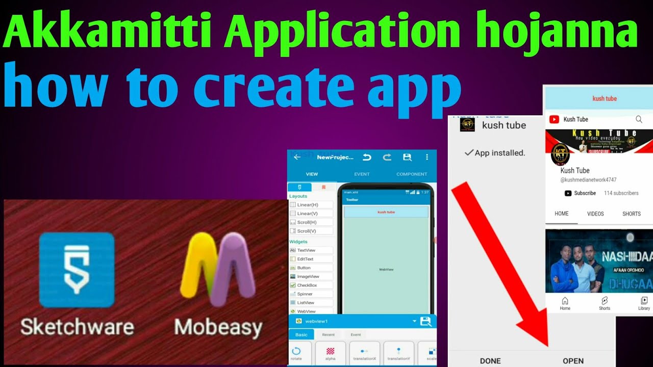 Akkamitti application hojanna || how to create app || አፕሊኬሽን እንዴት ...