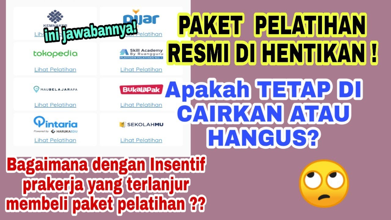 PAKET PELATIHAN DIHENTIKAN! BAGAIMANA DENGAN INSENTIF? - YouTube